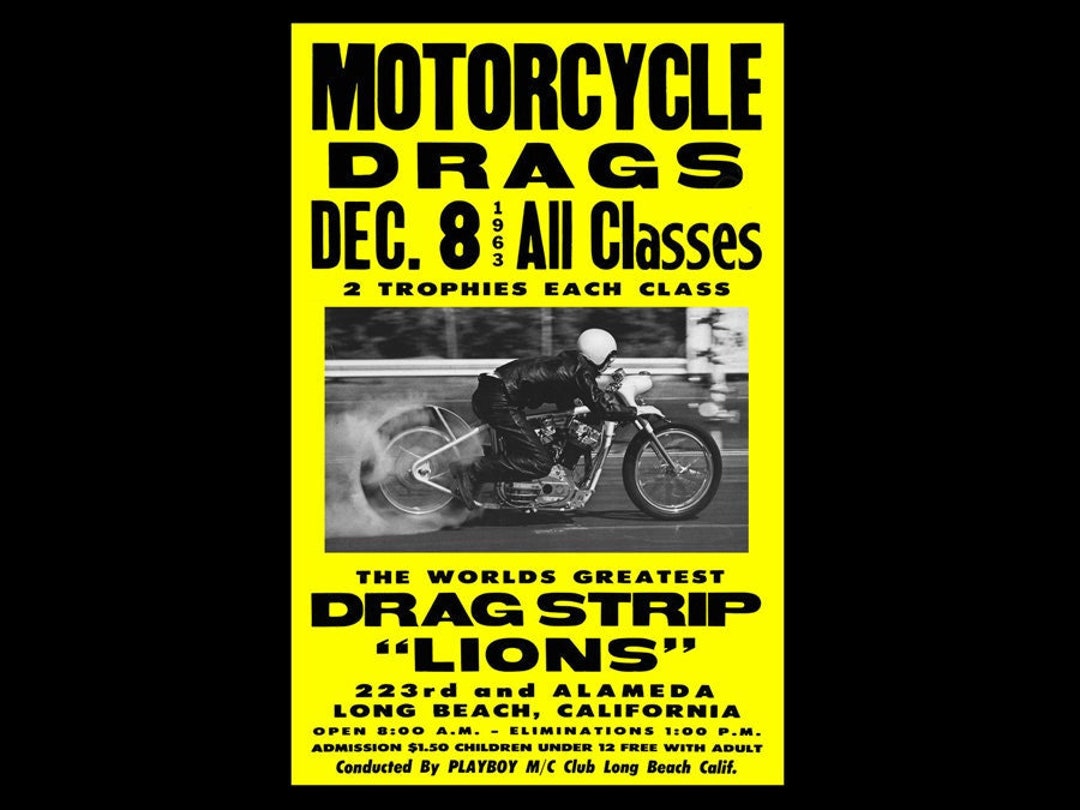 1960's Lions Dragstrip Motorcycle Drag Racing - Long Beach California ...