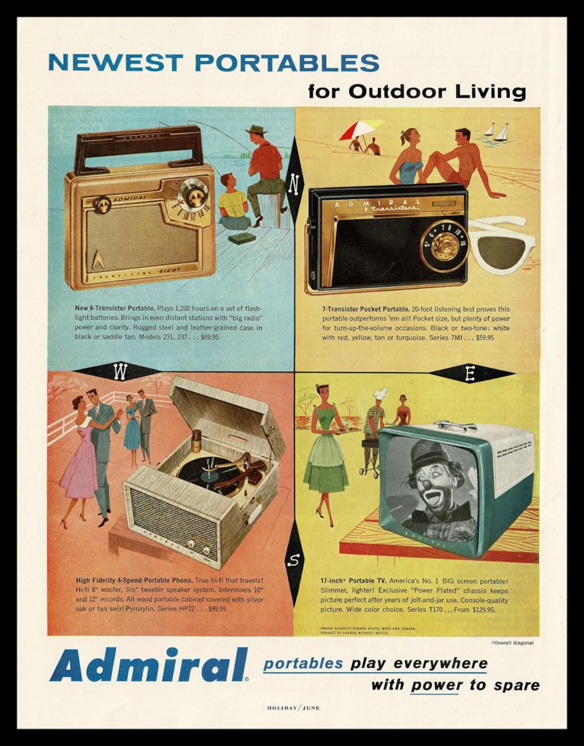 1957 Admiral Portable Retro Radio Magazine Ad - Etsy