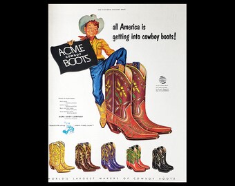 Vintage Acme Boots - Etsy
