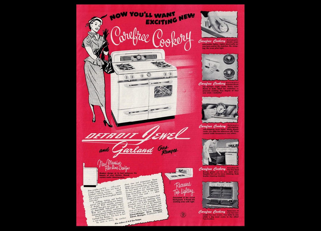 1950 Garland Gas Range/stove "hot Pink" Magazine Ad, Retro Kitchen ...
