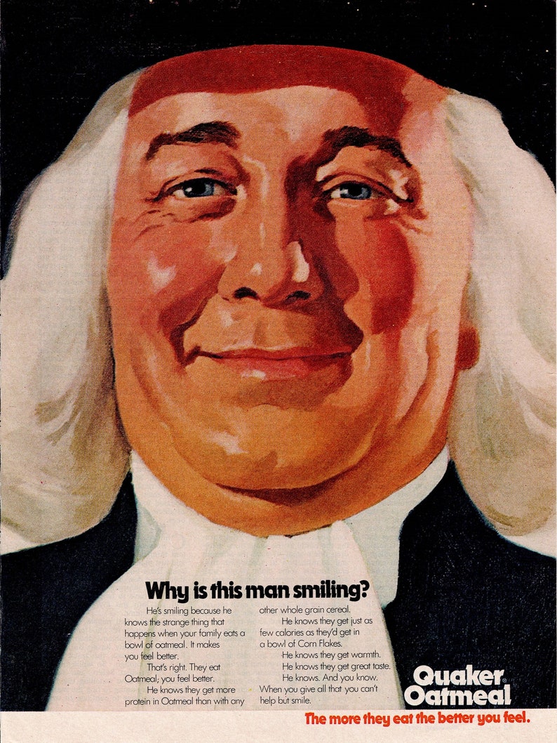 Original 1972 Quaker Oats Magazine Ad - Etsy