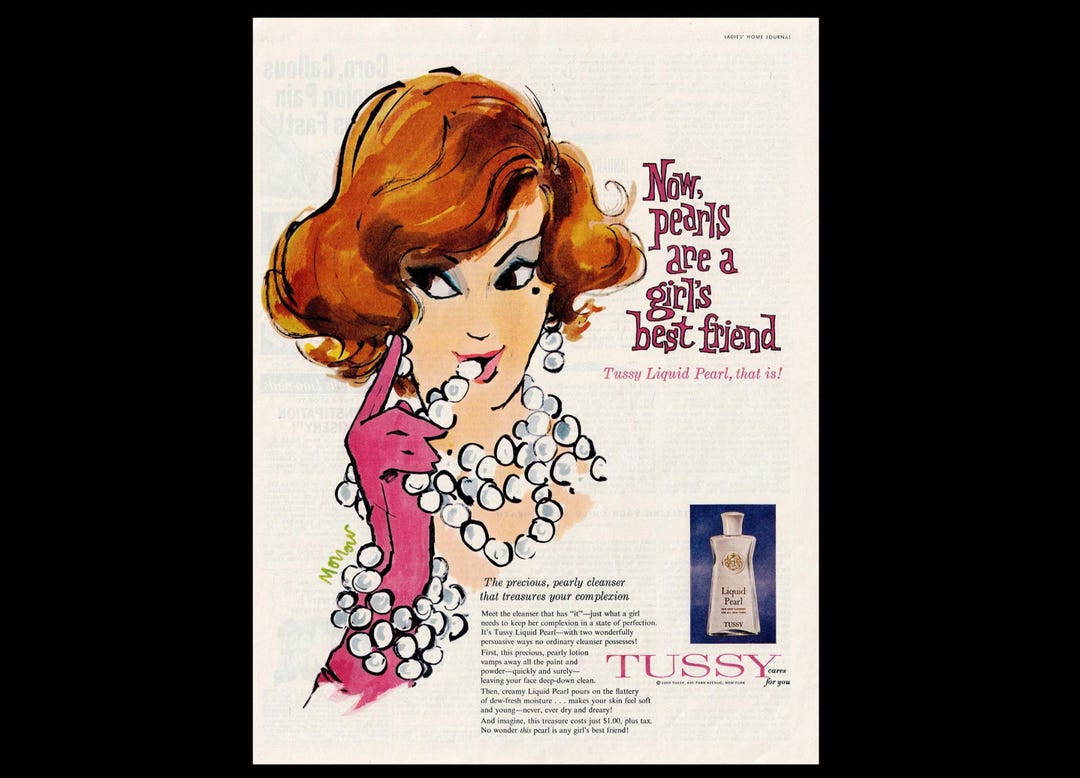 1959 Tussy Liquid Pearl Beauty Cream Magazine Ad - Etsy