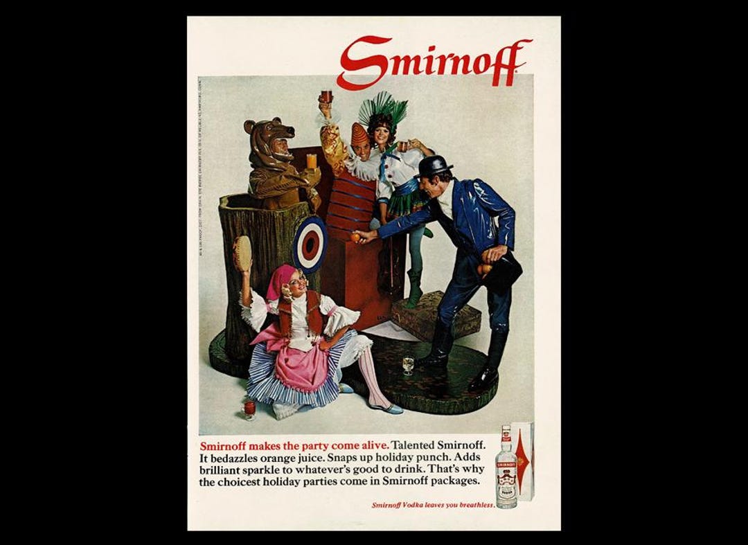1968 Smirnoff Vodka "party Comes Alive" Original Magazine Ad, Groovy ...