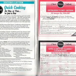 Pillsbury Quick Cooking for One, or Two or Just a Few Recipes Cookbook ...
