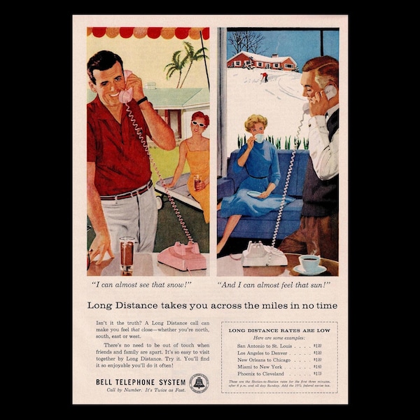 Vintage Telephone Ad - Etsy