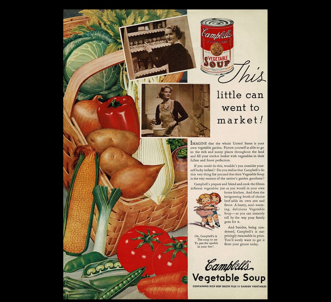 1936 Crisco Magazine Ad Campbell's Vegetable Soup on - Etsy