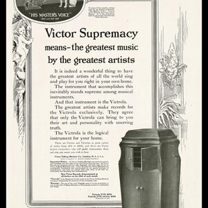 1917 Victor Victrola Talking Machine Magazine Ad - Etsy