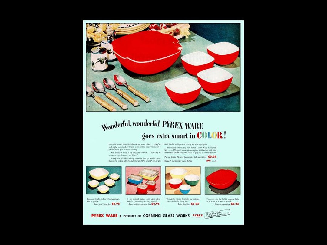 1950s Red Pyrex Ware Corning Glass Works Retro Poster Art Print - Etsy