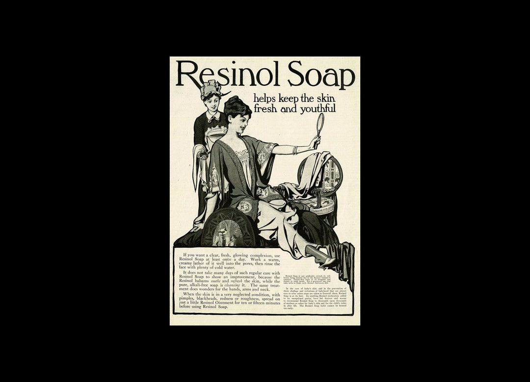 1915 Resinol Soap Beauty RARE Magazine Ad, Makeup Vanity Decor - Etsy