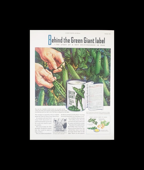 1938 Green Giant behind the Green Giant Label - Etsy