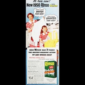 1940s Rinso Laundry Soap Magazine Ad - Etsy