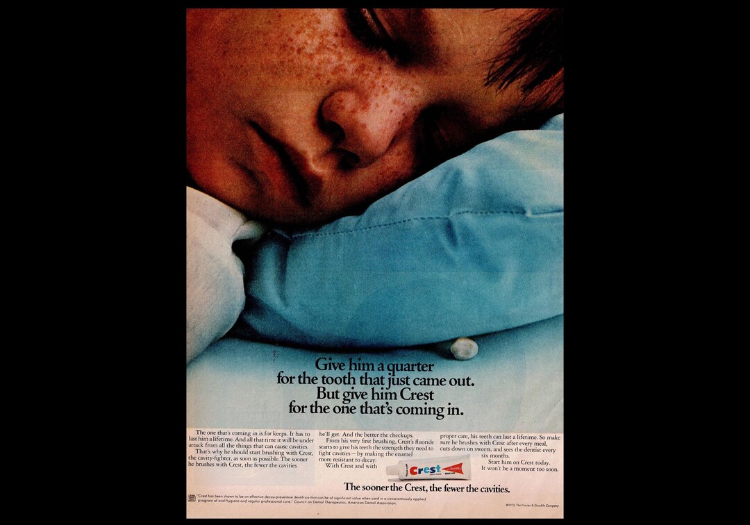 1975 Crest Tooth Paste "leave a Quarter" Magazine Ad, Toothpaste Tooth ...