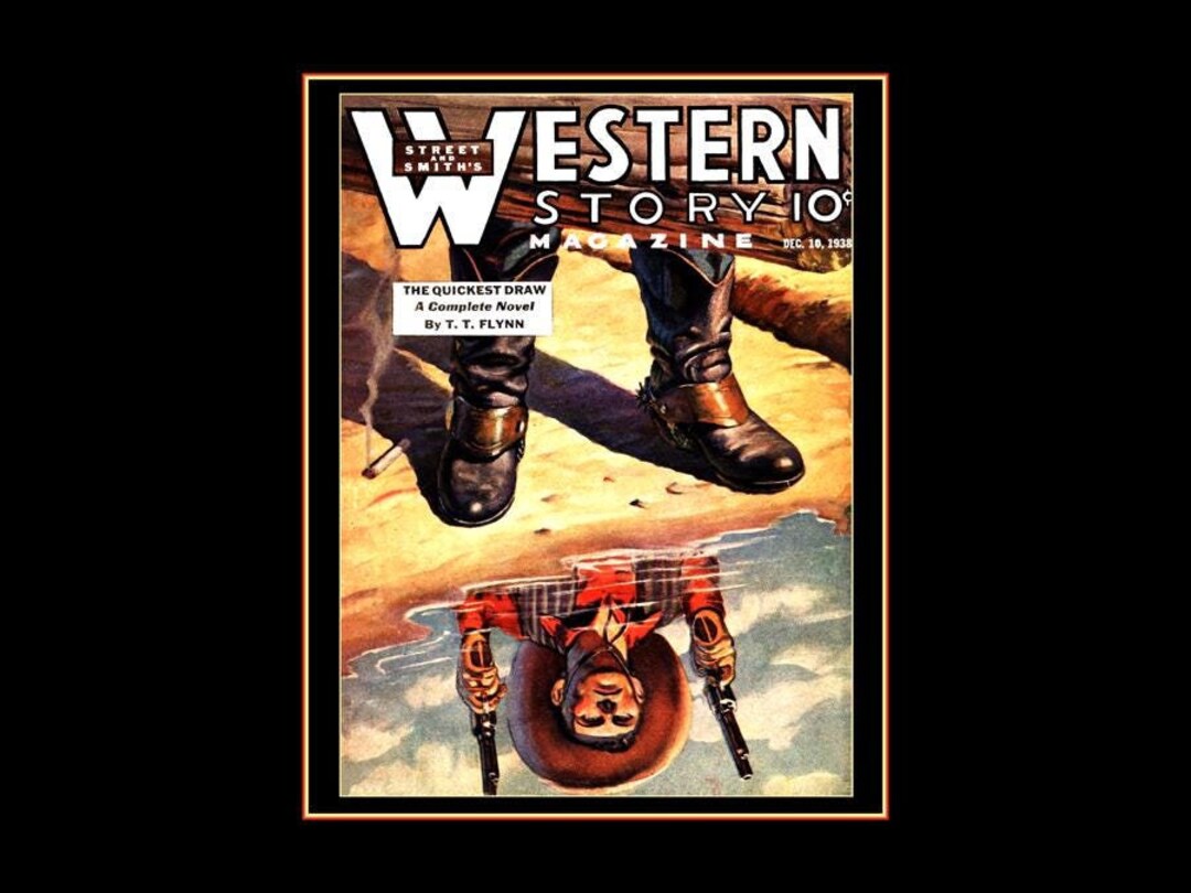 1938 Western Story Pulp Magazine Cover Poster Print - Retro Pulp ...