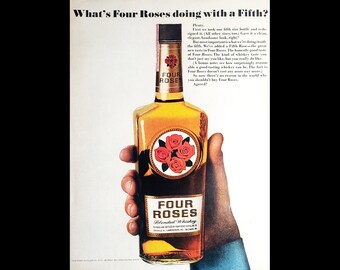 Four Roses Ad Poster - Etsy