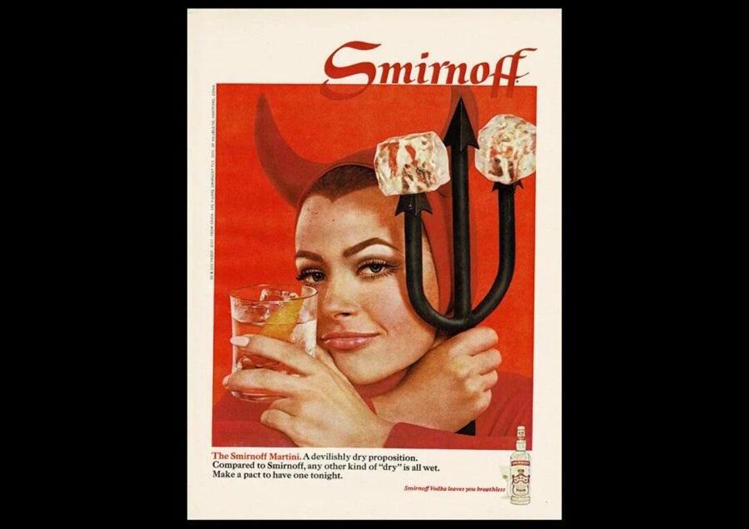 1968 Smirnoff Vodka "she Devil" Magazine Ad - Etsy