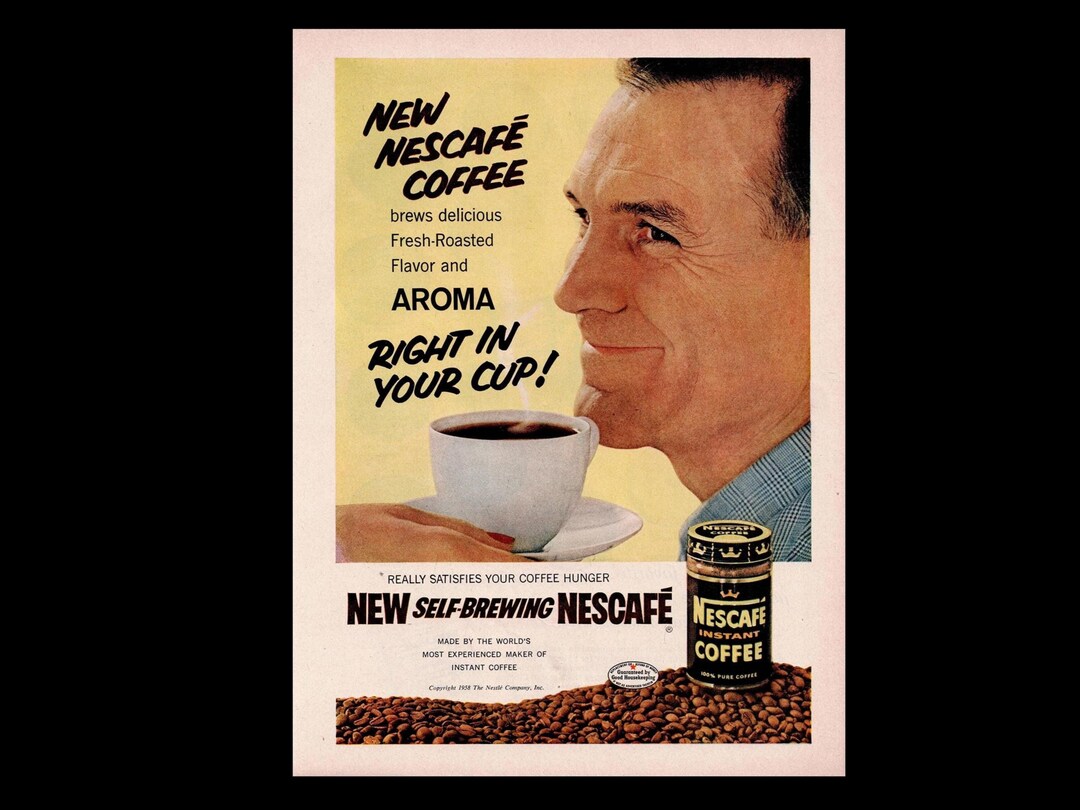 1958 Nescafé Instant Coffee Magazine Ad - Etsy