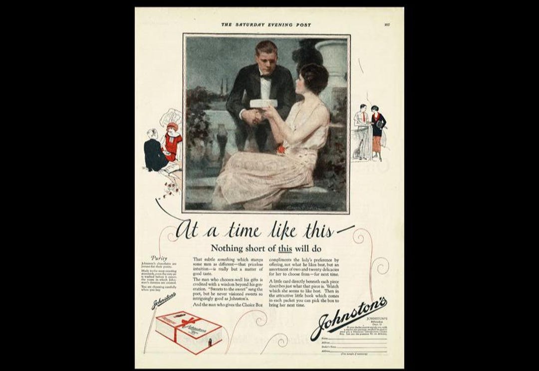1923 Johnston's Candy Chocolates Magazine Ad - Etsy