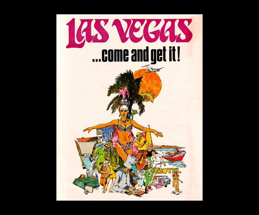 1970s Las Vegas Showgirls Retro Poster Art Print, Nightlife Pin up ...
