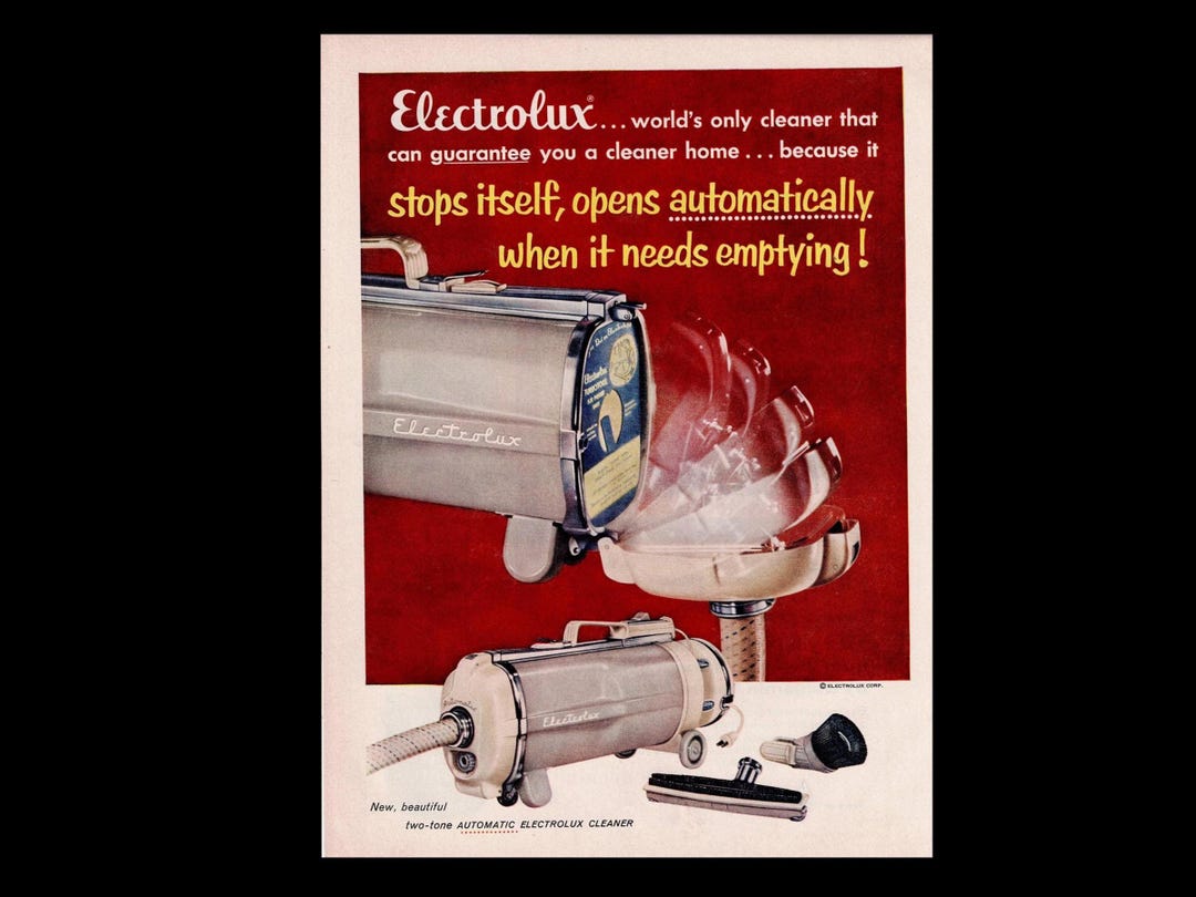 1960s Electrolux Automatic Vacuum Cleaner Retro Magazine Ad - Etsy