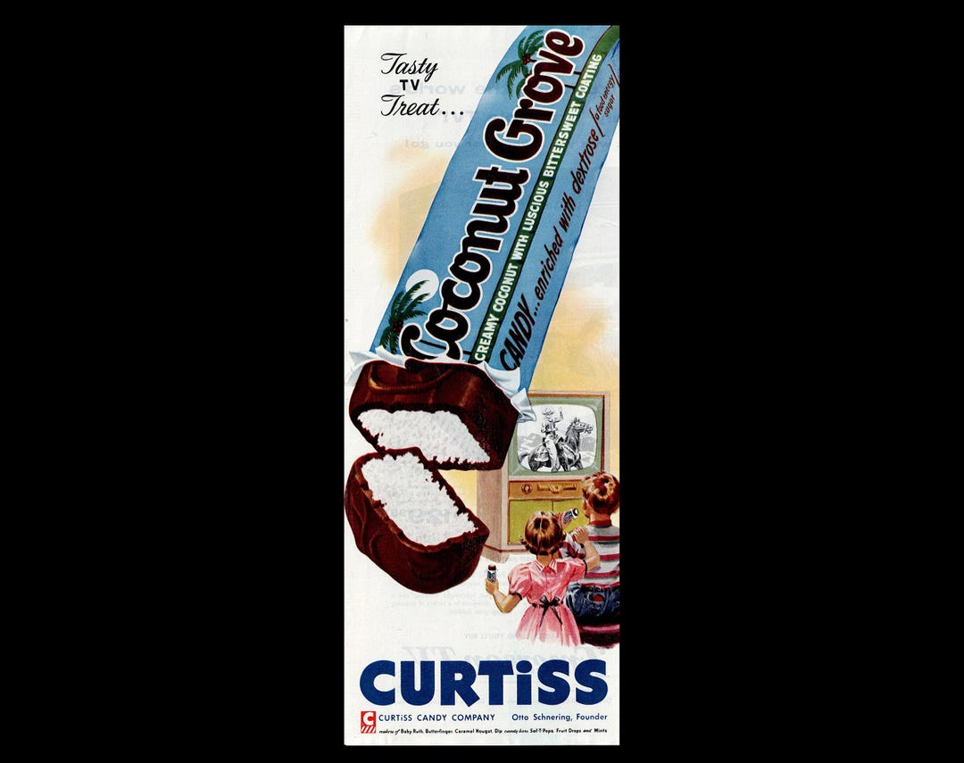 1954 Coconut Grove Curtiss Candy Bar Magazine Ad - Etsy