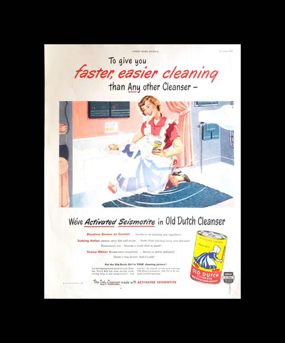 Retro 1949 Old Dutch Cleanser Bathroom Plumbing Magazine Ad - Etsy