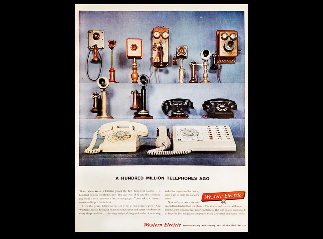 1959 Western Electric Telephone Magazine Ad, Telephones, Antique Wall ...