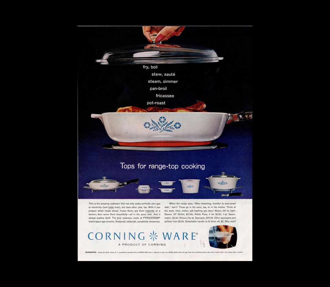 1963 Corning Ware pyroceram Magazine Ad, Makers of Pyrex - Etsy