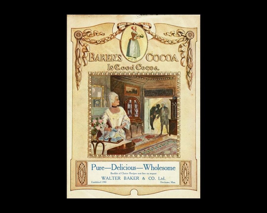 1914 Baker's Cocoa Magazine Ad, Victorian Powdered Wig - Etsy