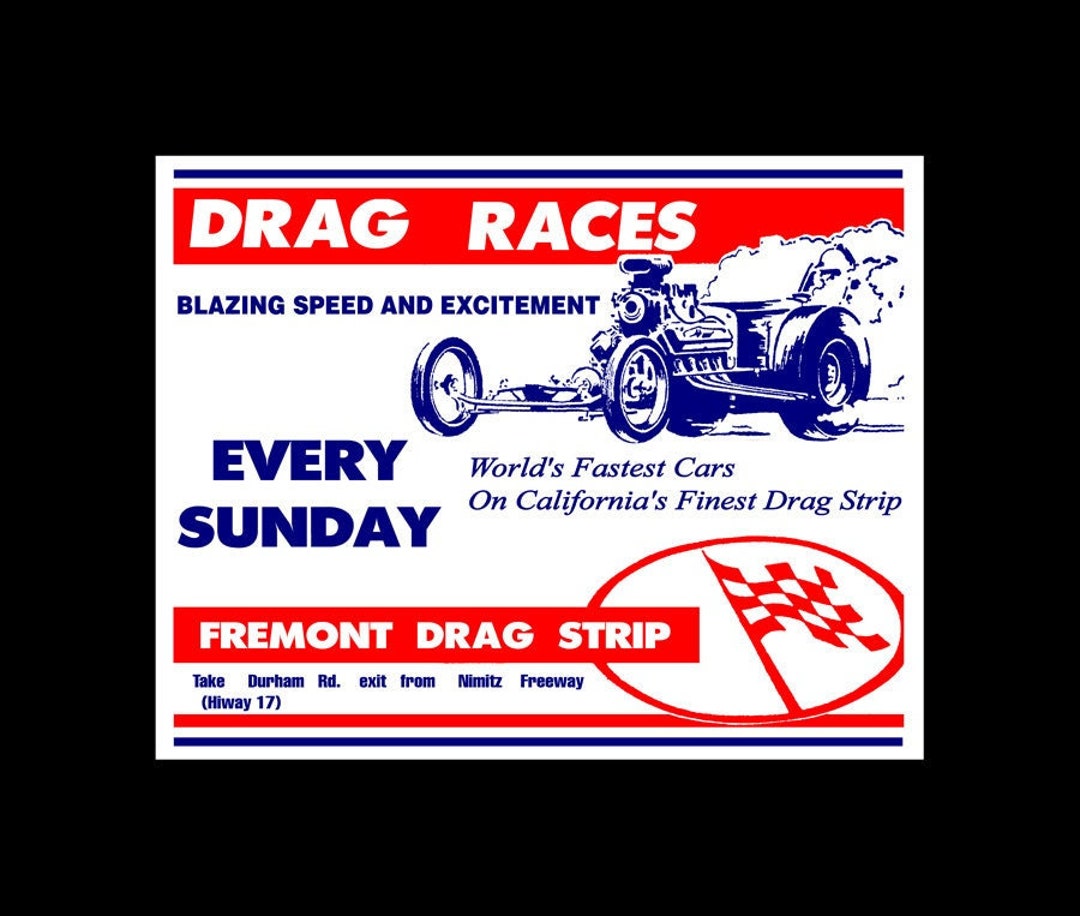 1965 Fremont California Drag Strip Drag Racing Poster Print - Etsy