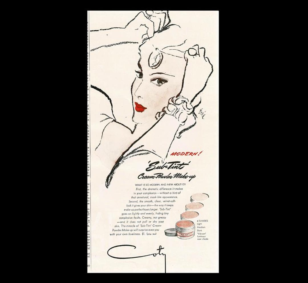 1946 Coty Beauty Cosmetics Magazine Ad - Etsy
