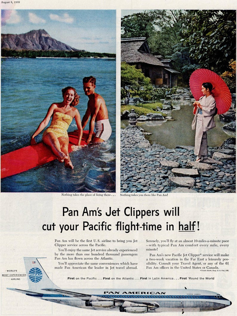 1959 Pan American Jet Clipper Magazine Ad - Etsy