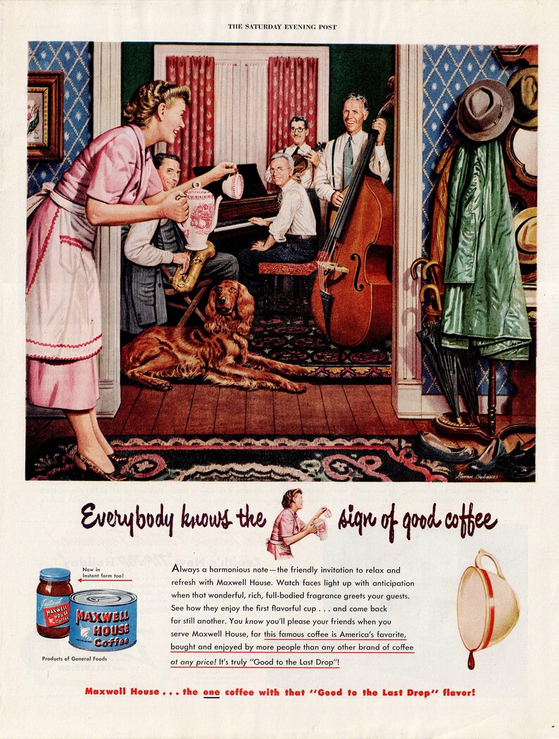 1949 Maxwell House Coffee Magazine Ad - Etsy