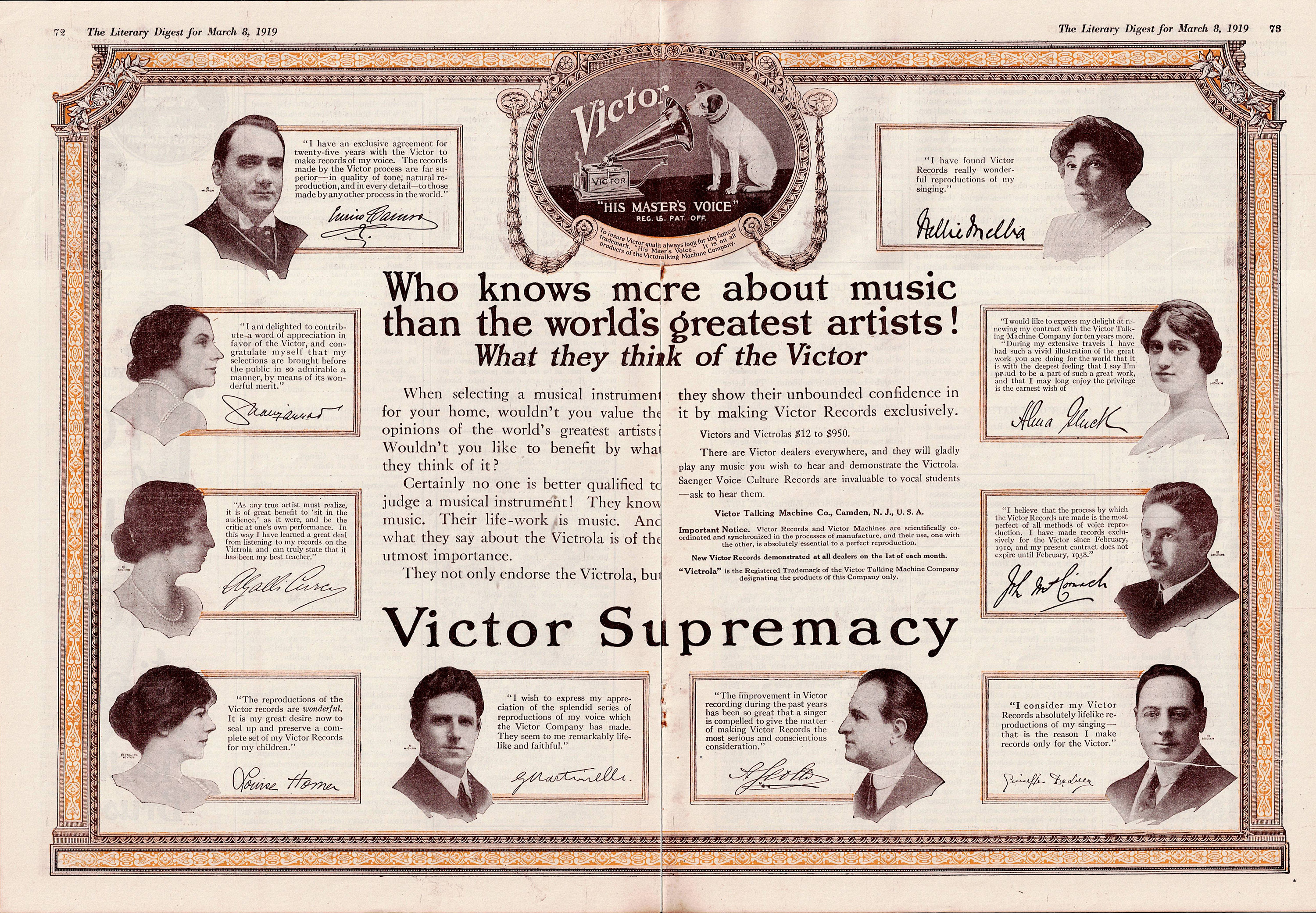 1919 Victor Victrola Talking Machine Magazine Ad - Etsy