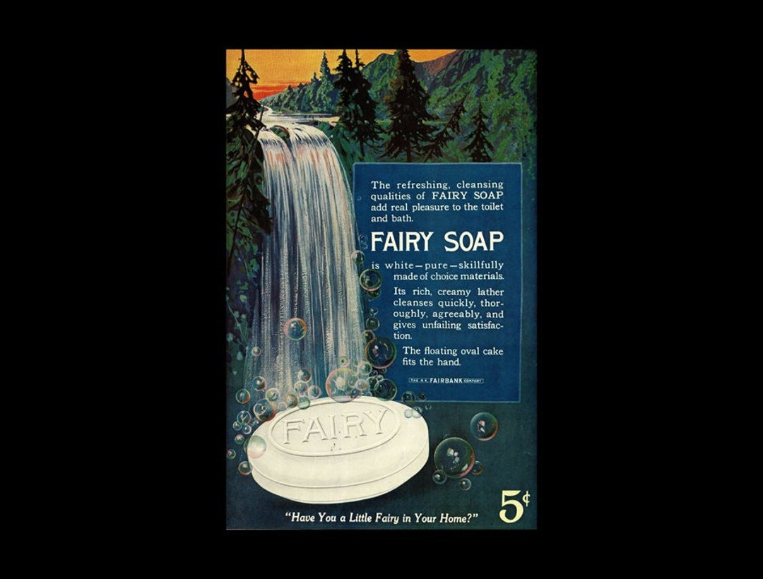 Fairy Soap Waterfall Poster Art Print Beauty Makeup Vanity Salon Decor ...