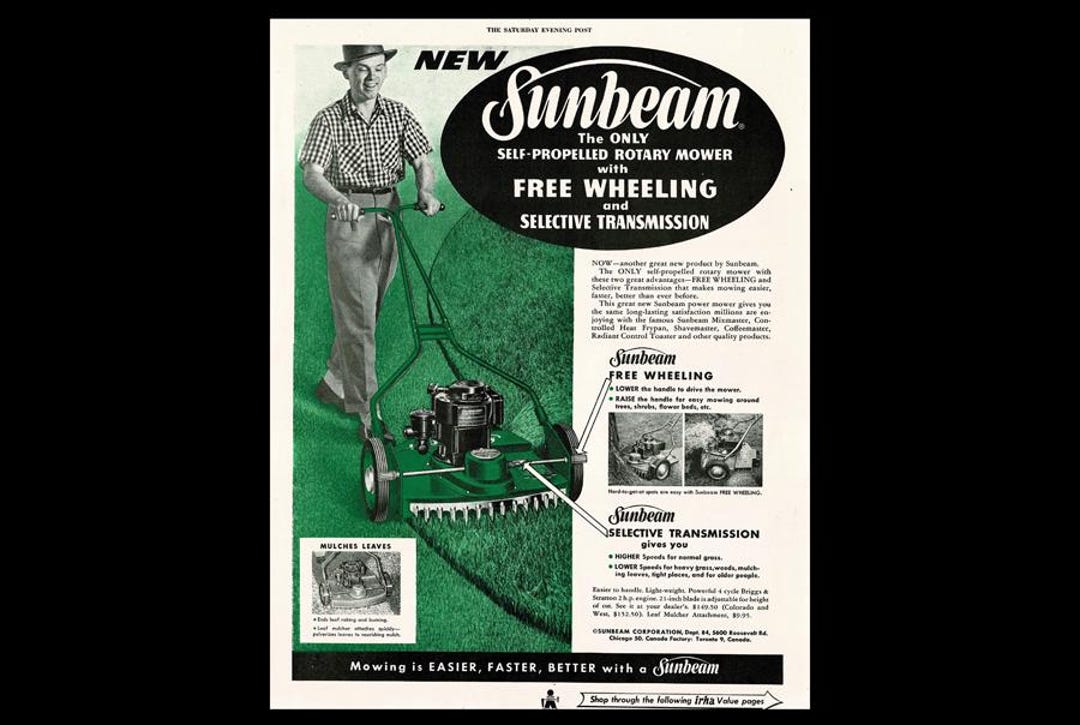 1955 Sunbeam Rotary Lawn Mower Retro Magazine Ad - Etsy