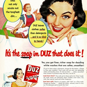 1953 Duz Detergent Magazine Ad - Etsy