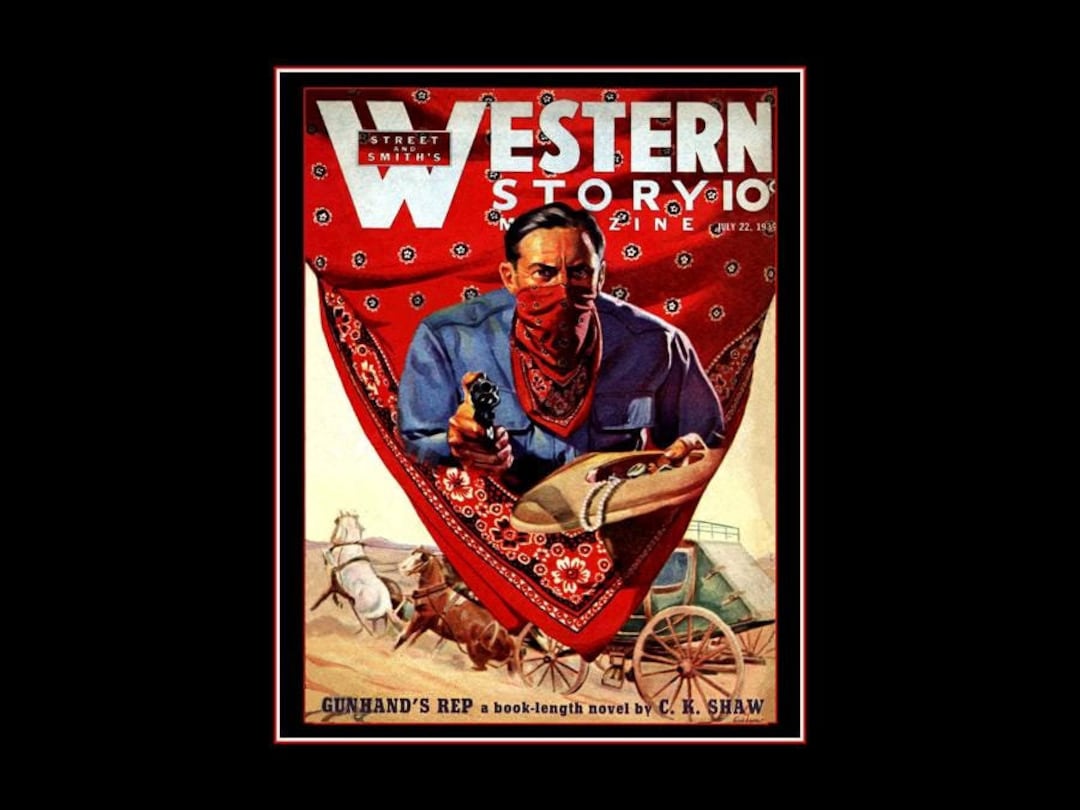1939 Western Story Pulp Magazine Cover Art Print: Retro Design - Etsy