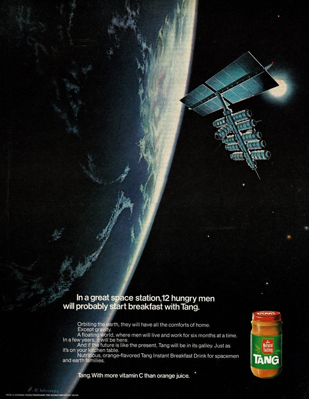 1971 Tang space Station Instant Breakfast Drink Magazine Ad H.K. Wimmer ...