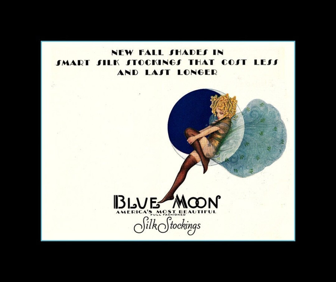 Blue Moon Silk Stockings Retro Poster Art Print Beauty Makeup Vanity Salon Decor - Etsy