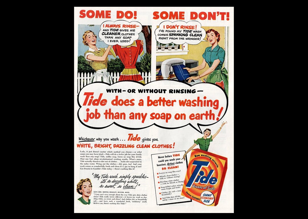 1950 Tide Proctor & Gamble Retro Magazine Ad - Etsy