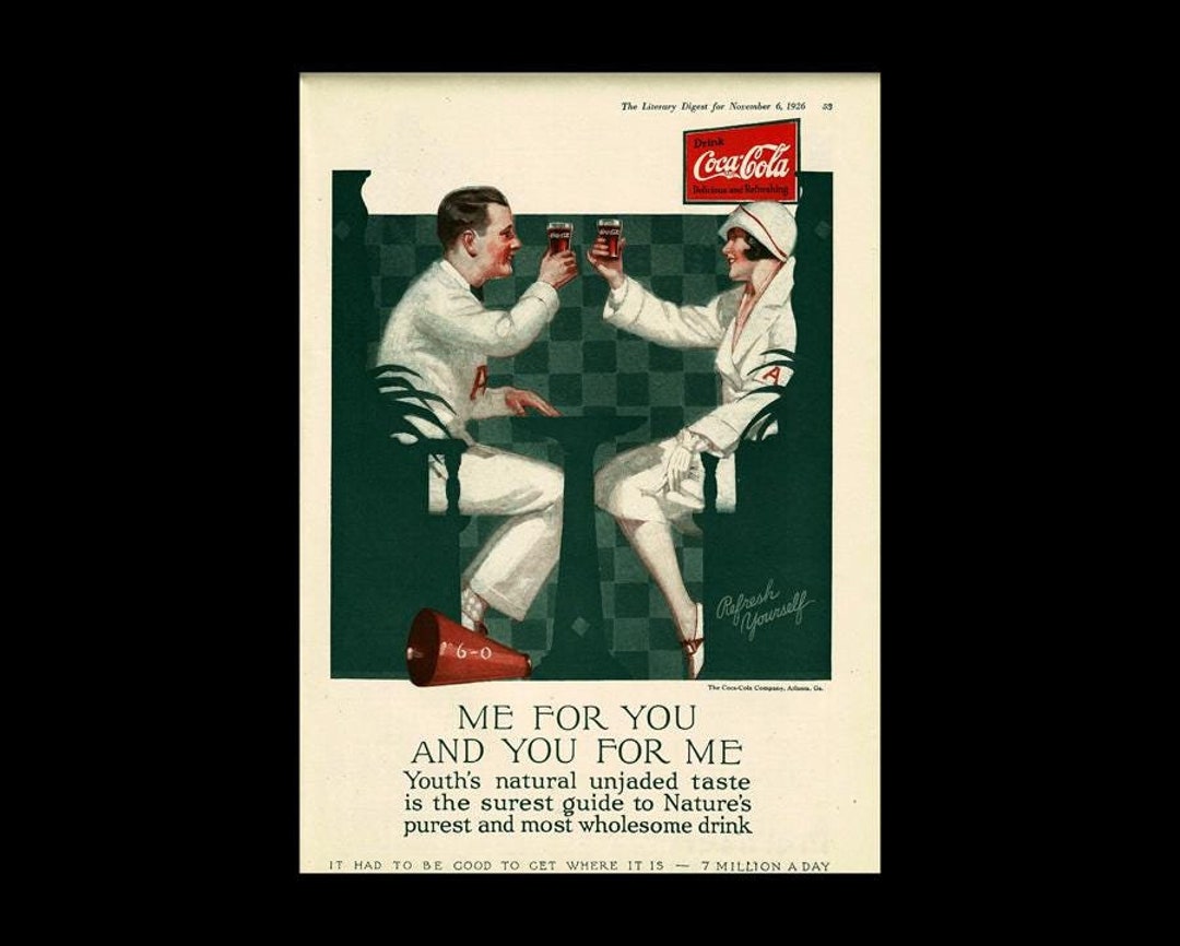 1926 Coca-cola Soda Pop Magazine Ad, College Students Pep Rally Cheer ...