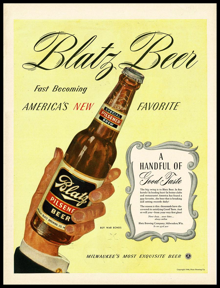 1944 Blatz Beer Magazine Ad, WWII Wartime War Bonds - Etsy