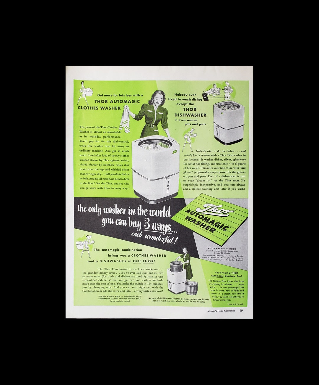 1947 Thor Washer Machine Retro Magazine Ad - Etsy