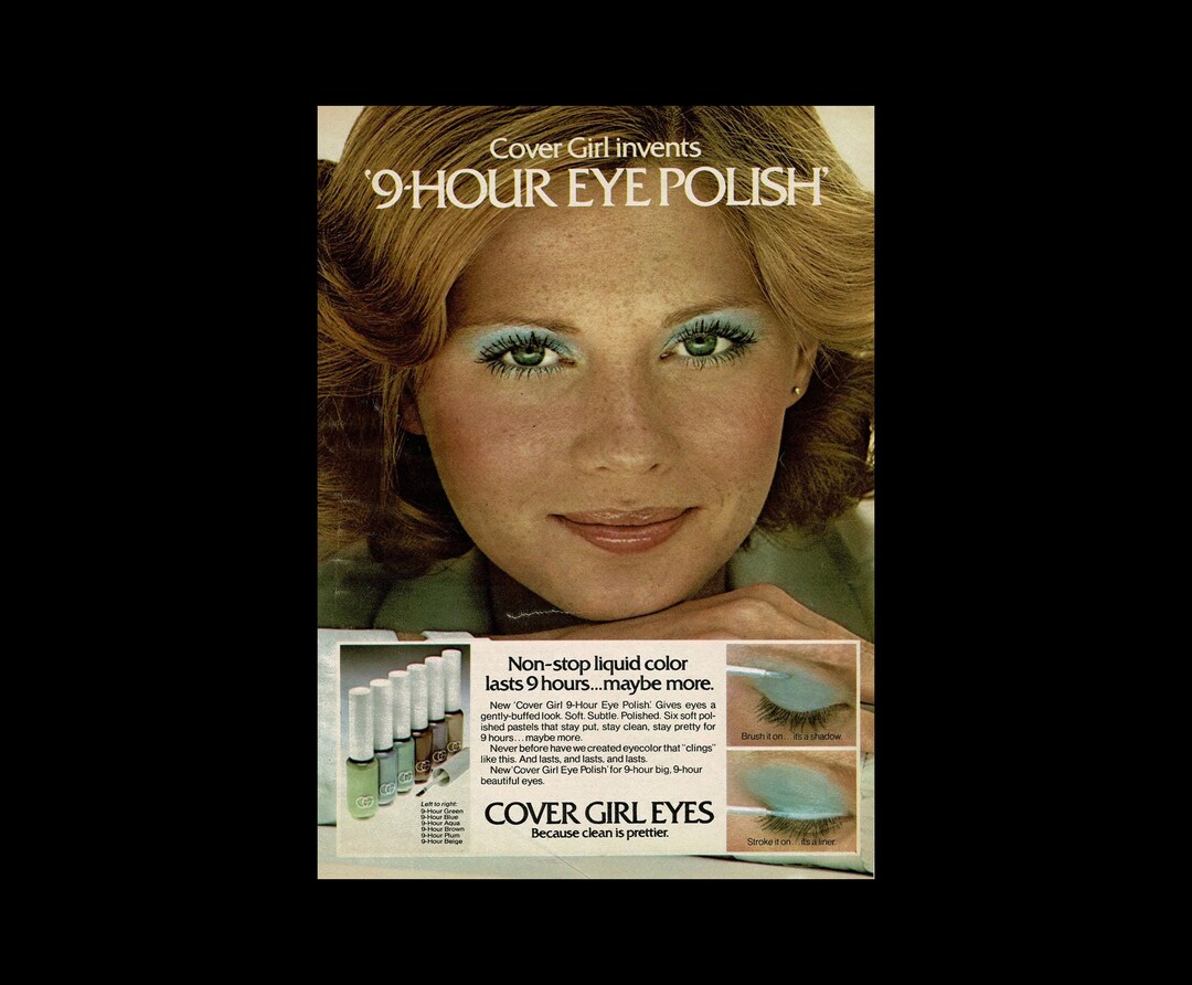 1975 Cover Girl "blue" Eye Polish Cosmetics Beauty Magazine Ad - Etsy