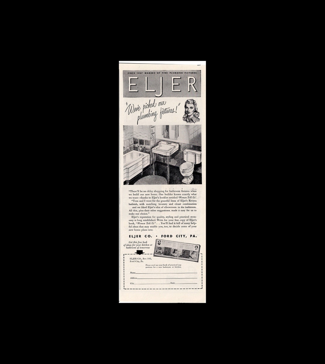 Retro 1950s Eljer Bathroom Plumbing Home Décor Magazine Ad - Etsy