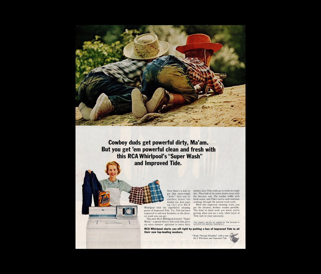 1963 Tide Proctor & Gamble cowboys Kids Magazine Ad - Etsy
