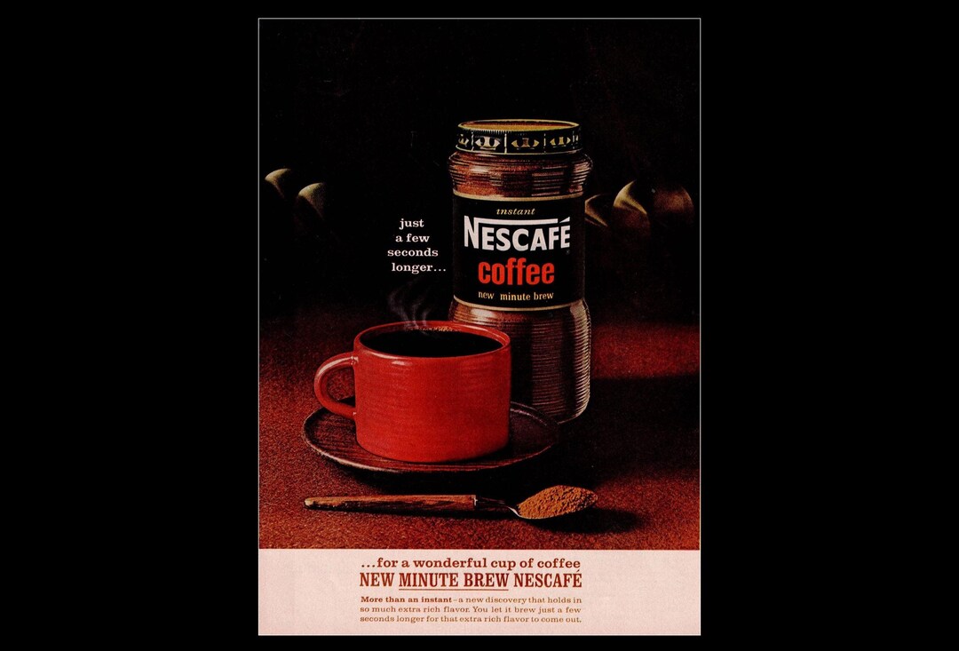 1964 Nescafé Instant Coffee Magazine Ad - Etsy