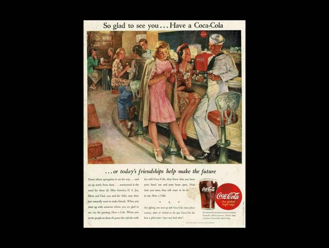 1945 Coca-cola Coke "sailor" Magazine Ad, WWII Military Wartime Ads - Etsy