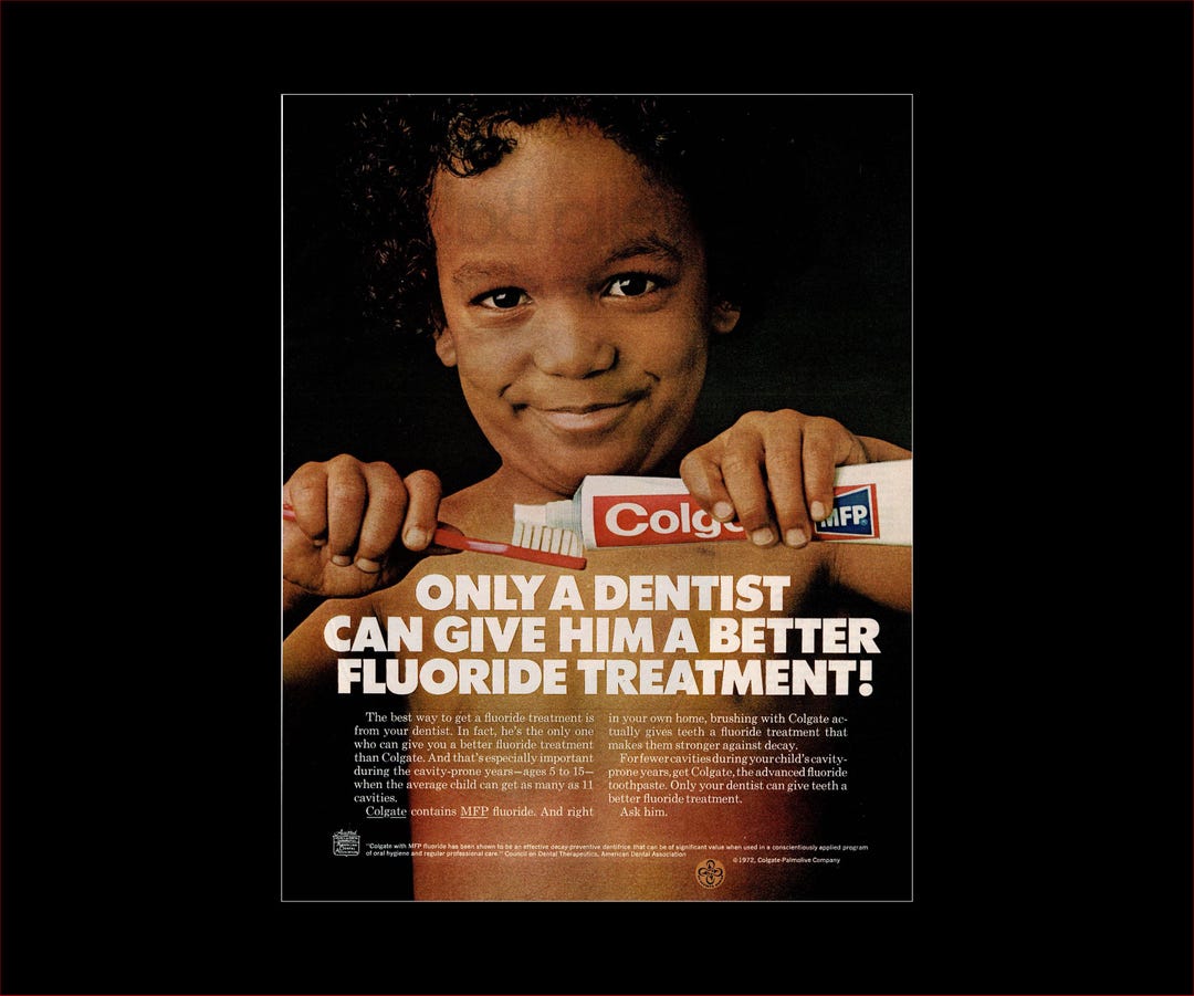 1972 Crest Tooth Paste Magazine Ad, Retro Black Americana Kids Decor ...