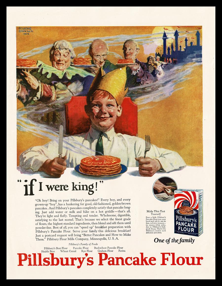 1924 Pillsbury Pancake Flour "if I Were King" Magazine Ad - Etsy